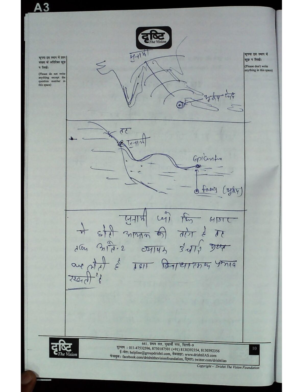 2018 UPSC Topper Siddharth Kumar Meena (Rank-734) Geography Handwritten Copy by Drishti IAS for ...
