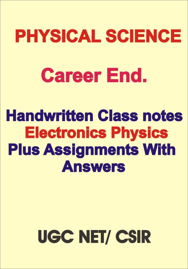 Atomic And Molecular Physics Class Notes For NET CSIR By Career End.