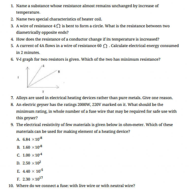 Science Worksheet 10th Class CBSE Board With Answers In English