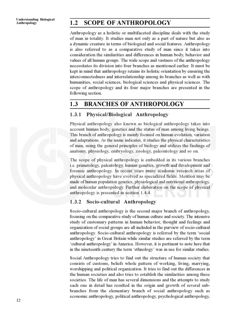 IGNOU BA Anthropology Optional Notes in English for IAS Mains Entrance 2022