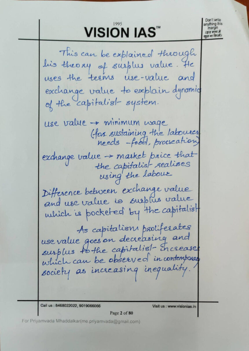 Vision IAS Sociology Optional Handwritten 13 Test Copy Notes by Toppers ...