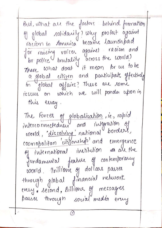 Vision IAS Topper's 2020 Essay Handwritten 16 Test Copy Notes in ...