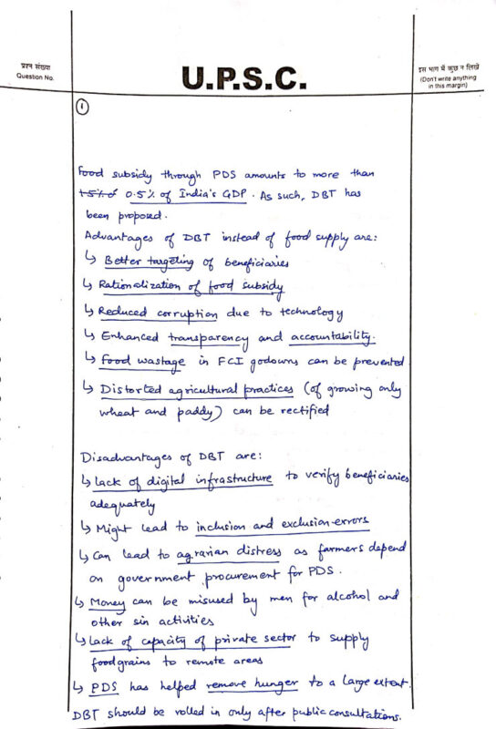 Vision IAS Topper's 2020 GS Handwritten 16 Test Copy Notes in English ...