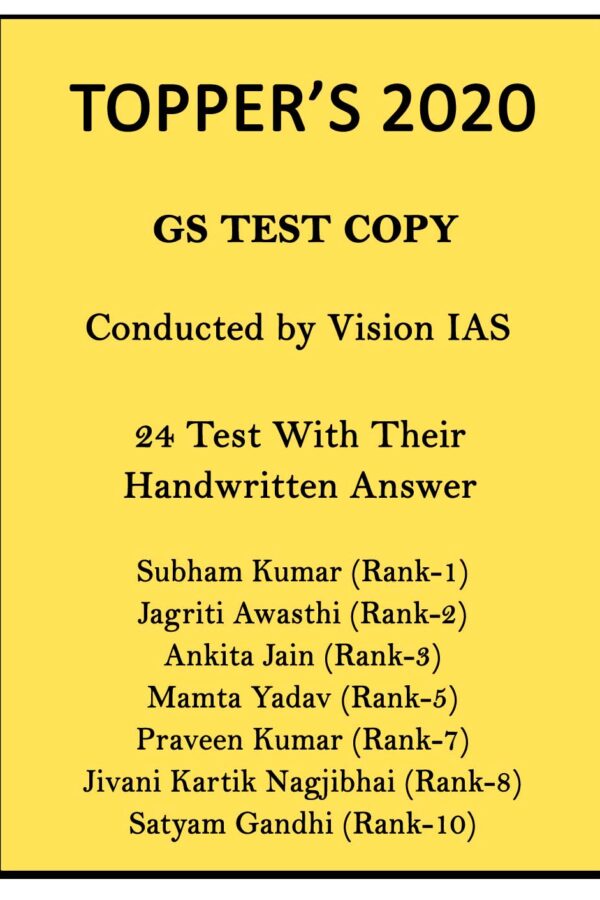 Vision IAS Topper's 2020 Ethics 10 Test Copy HandwrittenNotes in ...