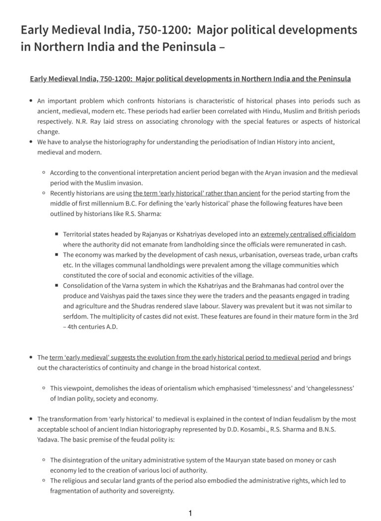 Medieval History Part 1 and 4 Printed Notes by Self Study in English ...