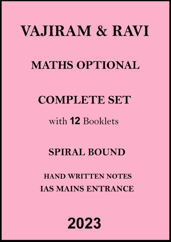 Vajiram and Ravi Maths Optional Handwritten Notes for IAS Mains 2023