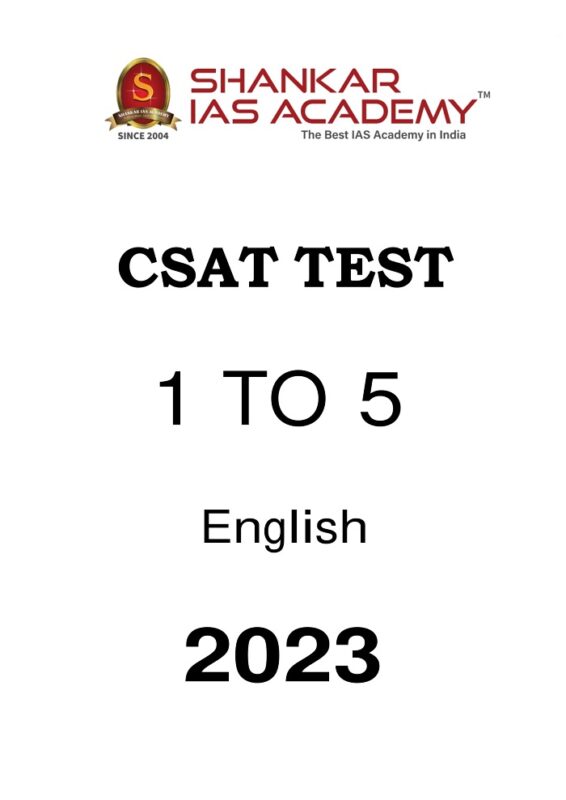 Shankar IAS Academy CSAT 5 Test Series English for Mains 2023