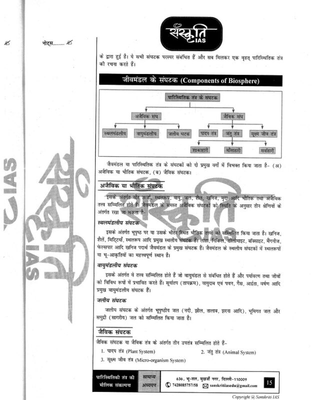 Sanskriti IAS GS Paper 3 Full Set Notes in Hindi for UPSC Mains 2023