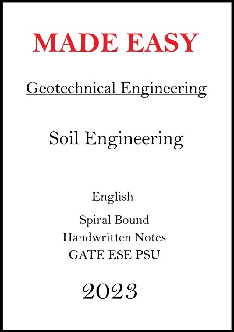 Made Easy Geotechnical Civil Engineering Handwritten Notes for ESE ...
