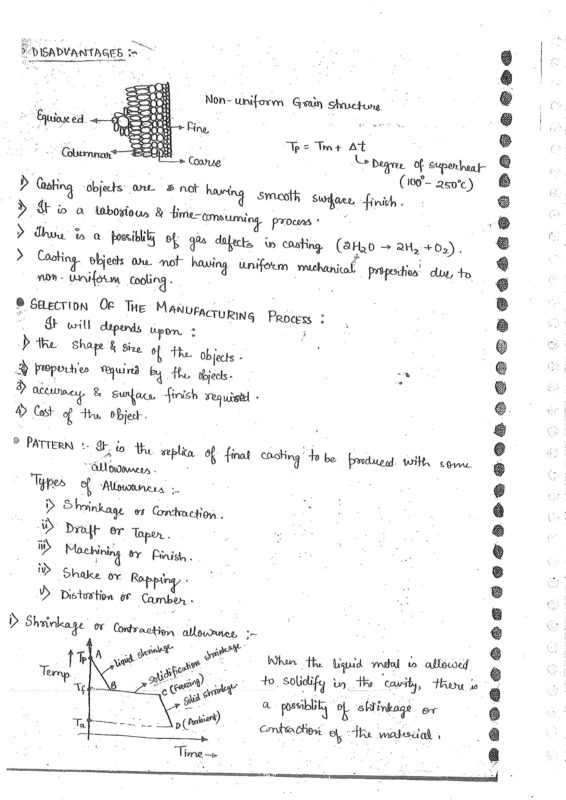 Mechanical Engineering Handwritten Notes of Manufacturing and ...