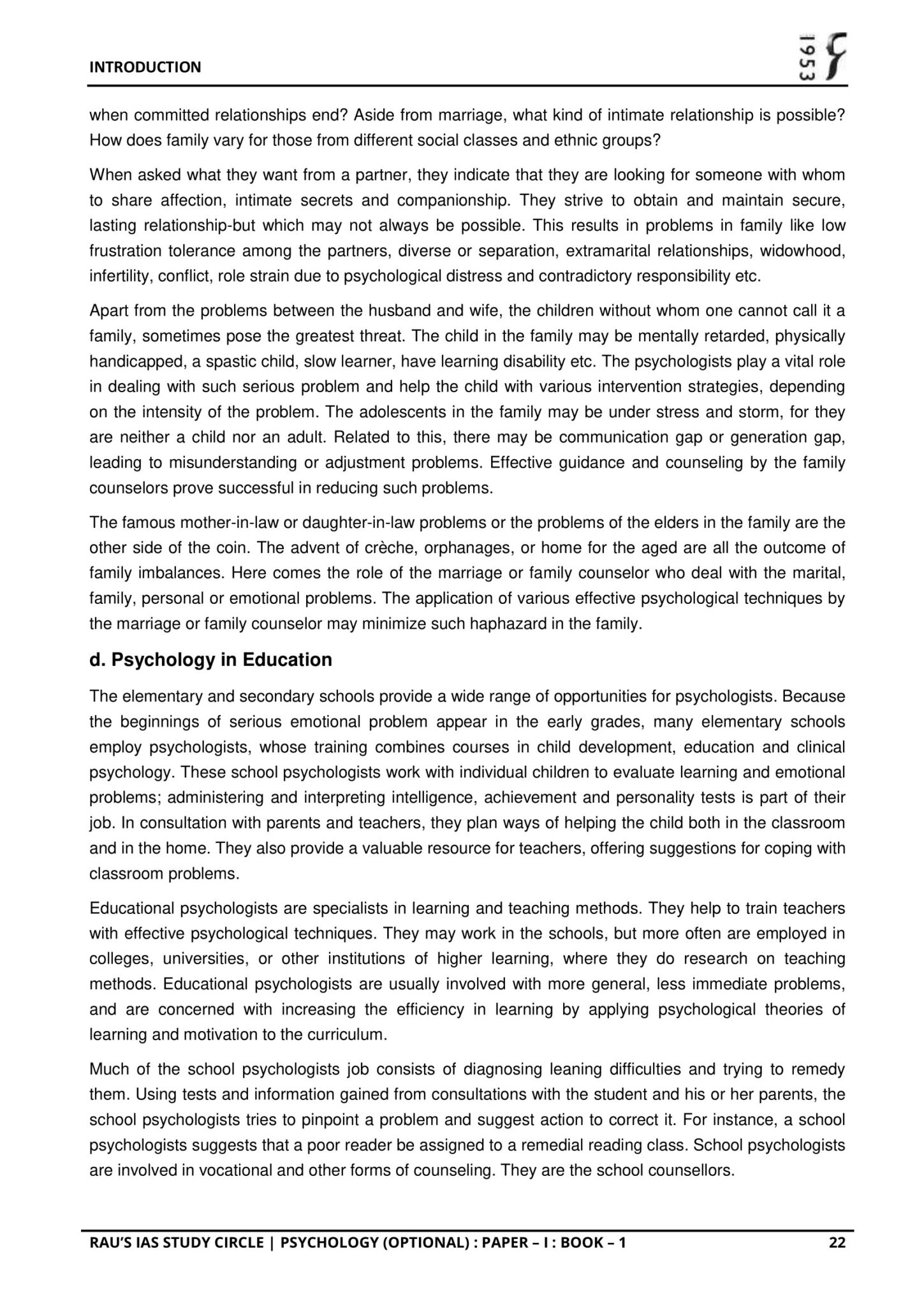 Complete Set Psychology Optional Notes of Paper 1 and 2 by Rau IAS in ...