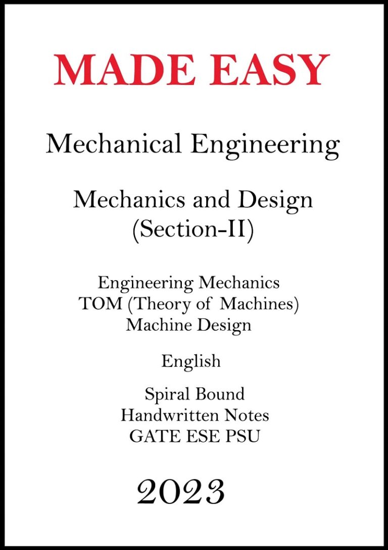Mechanical Engineering Handwritten Notes of Mechanics and Design ...
