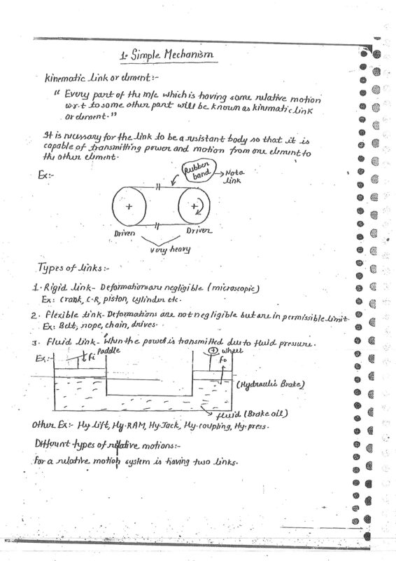 Mechanical Engineering Handwritten Notes of Mechanics and Design ...