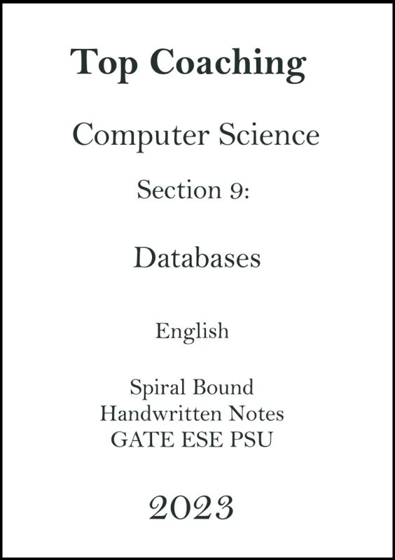 Section 9 Databases Handwritten Notes Of Computer Science Ese Gates 2023 24